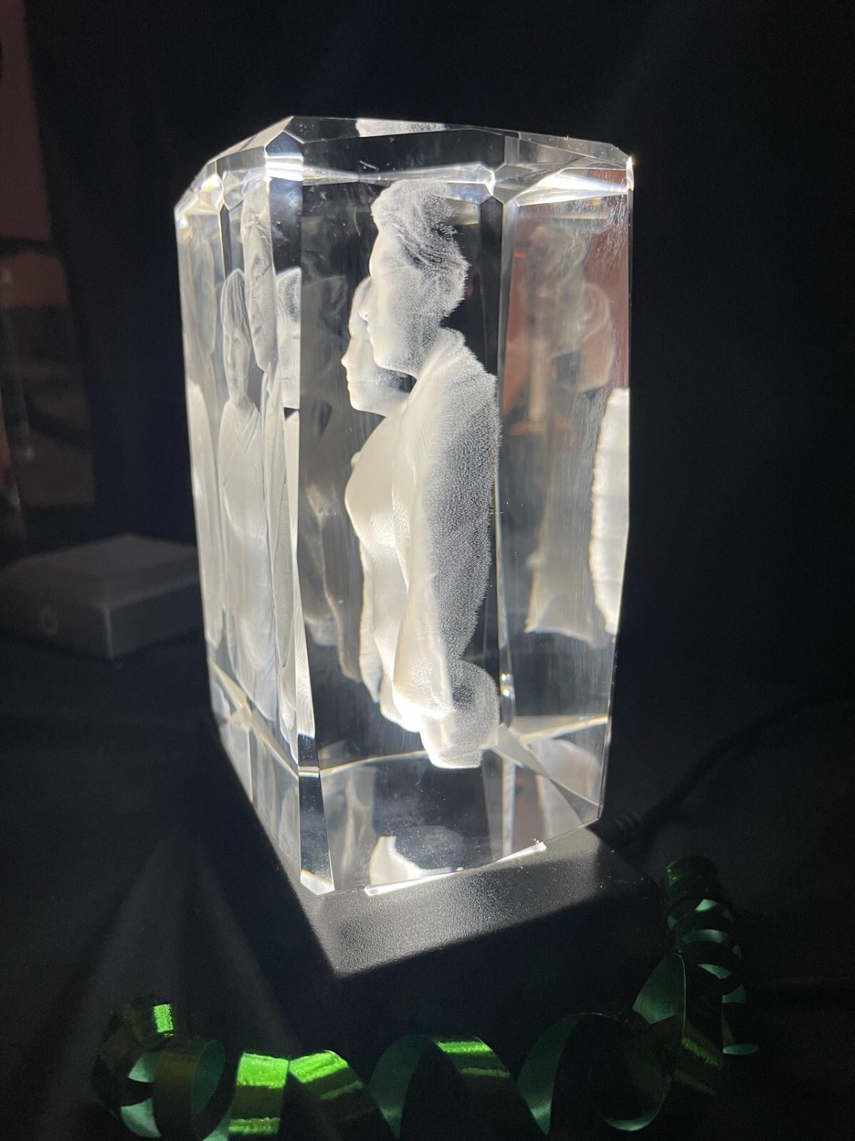 3D Crystal Engraved Photo Customized Images Cube Style with Light Box ...