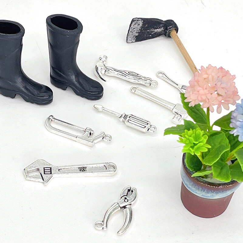 7Pcs 1:12 Dollhouse Miniature Repair Tool Screwdriver Hammer Wrench ...