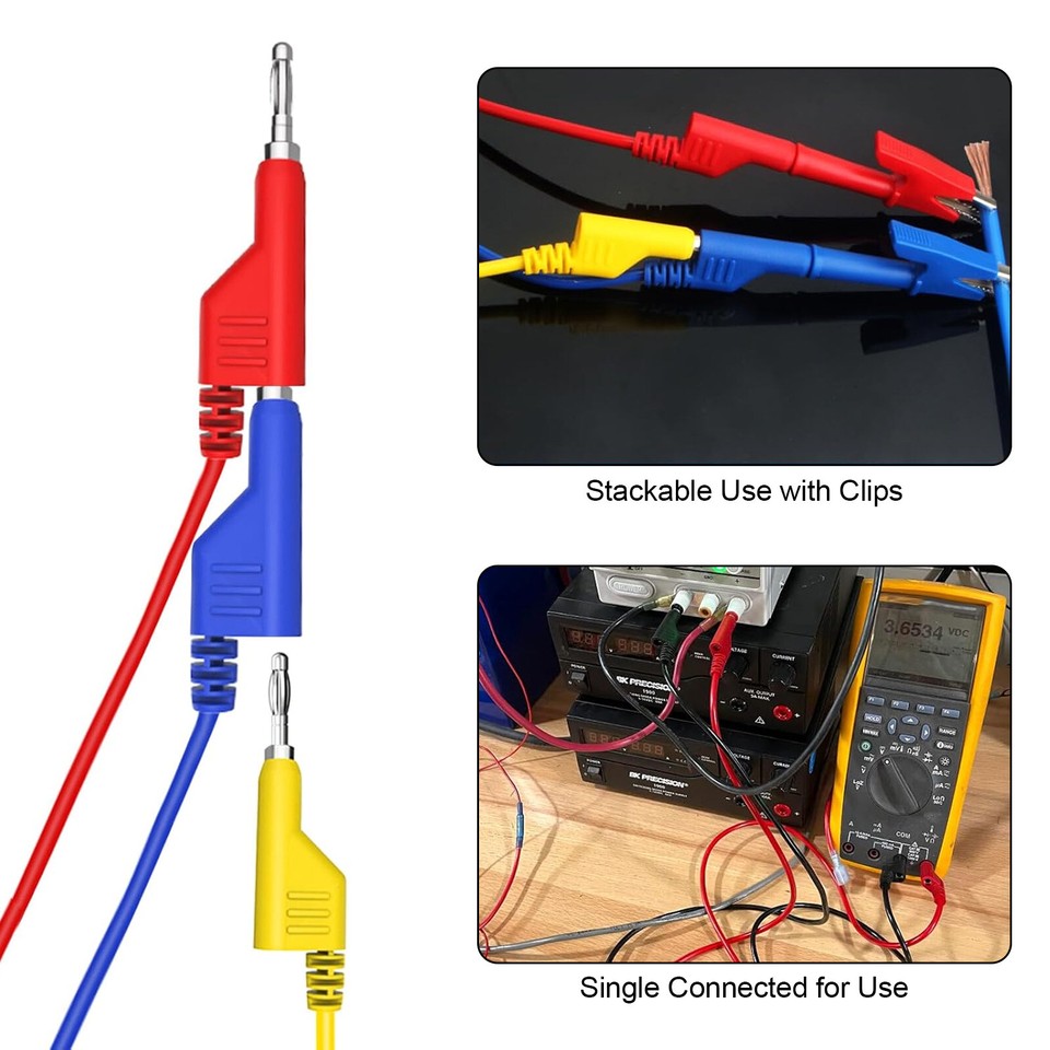 30pcs Multimeter Test Lead Set 4mm Banana Plug Alligator Clips Probes ...