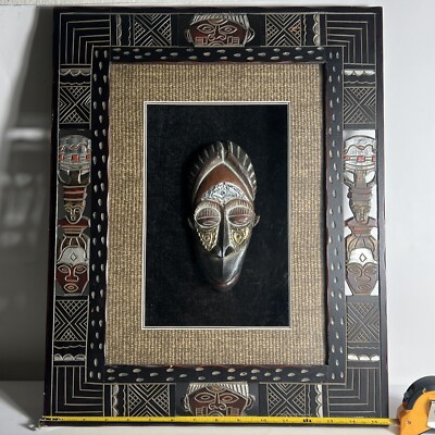 Vintage AFRICAN Picture Frame Mask Framed African Tribal 3D Wall Art ...