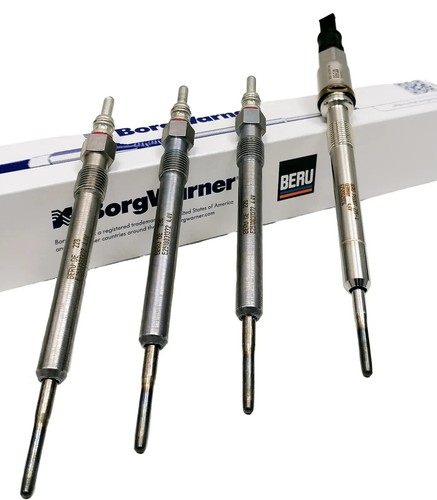 Set of 4 Glow Plugs :1x With Pressure Sensor 04L905061C and 3x BERU ...