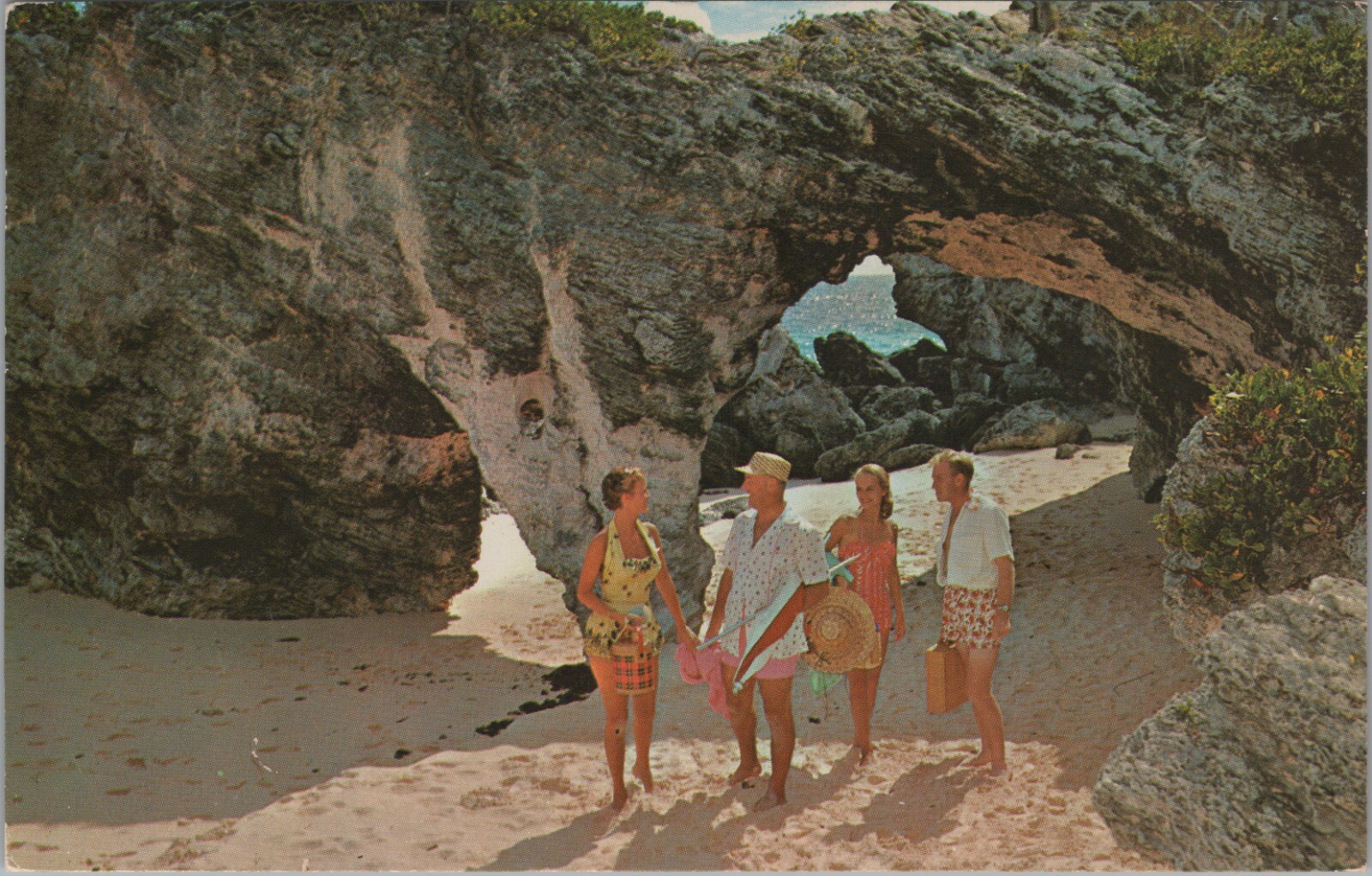 Natural Arches Tuckers Town Bermuda Beach Goers Posted Chrome Vintage ...