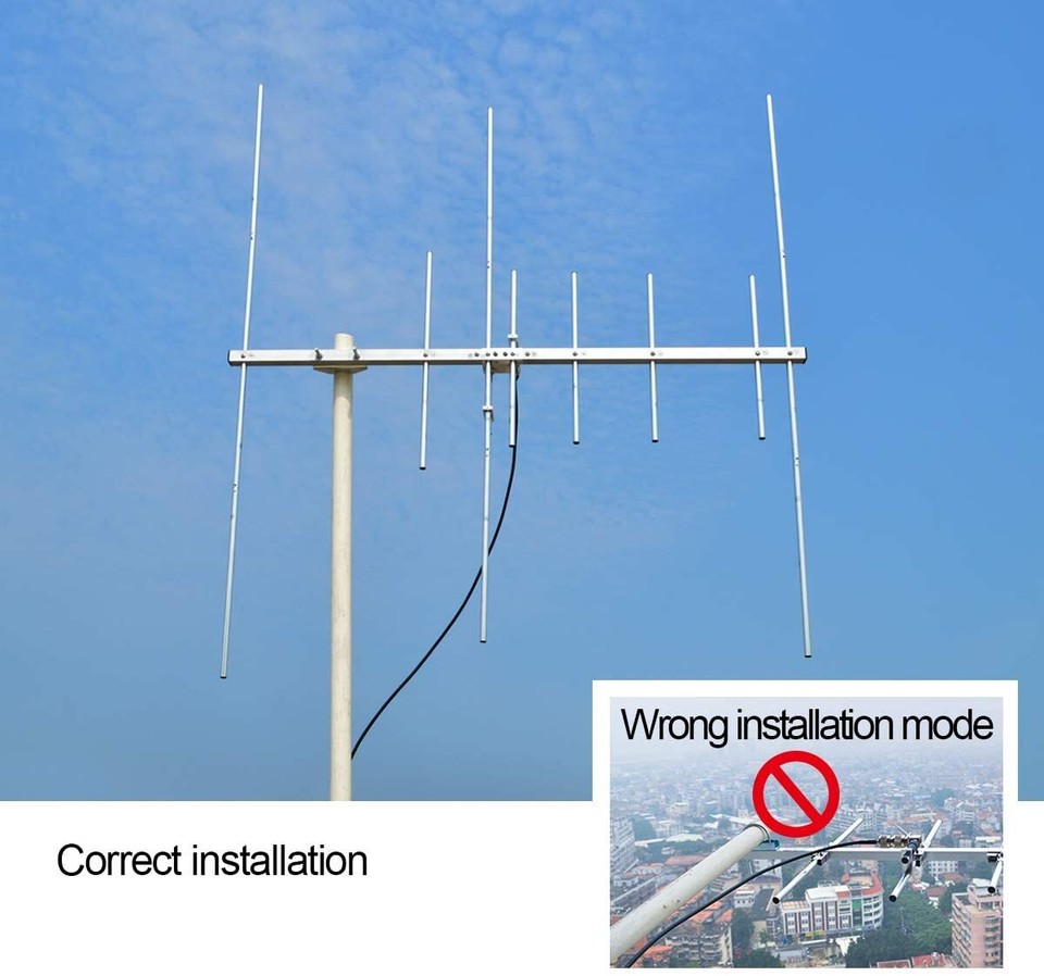 Yagi Antenna Dual Band VHF UHF High Gain 8 Elements GMRS Car Base ...
