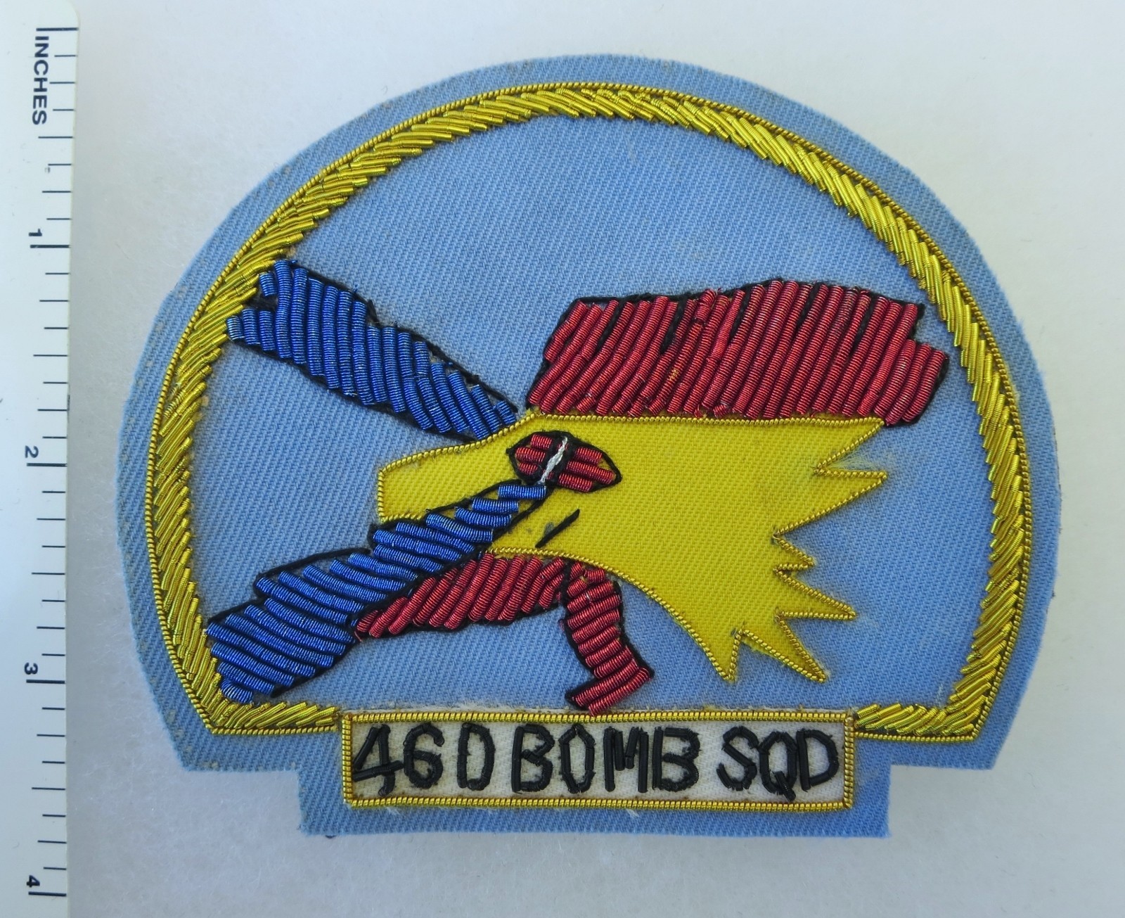460 BOMB SQUADRON US AIR FORCE Bullion PATCH Post WW2 Hand-Made for ...