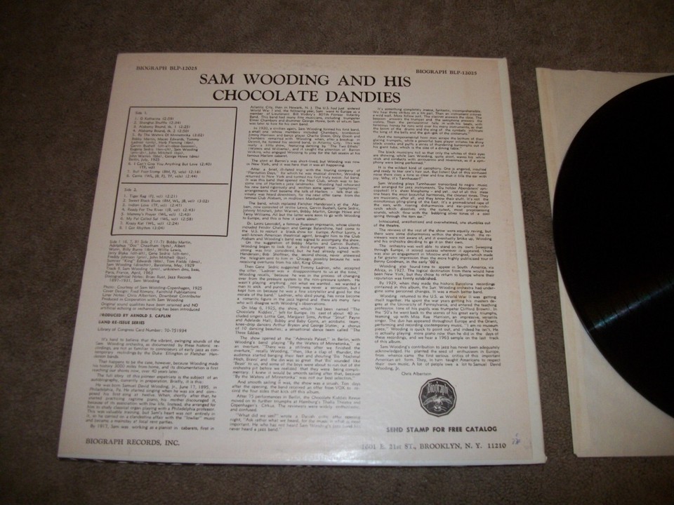 SAM WOODING Chocolate Dandies LP - Tommy Ladnier Doc Cheatham - NM ...