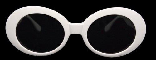 Retro Kurt Cobain Nirvana Oval Lens Aliens Shades White Thick Frame ...