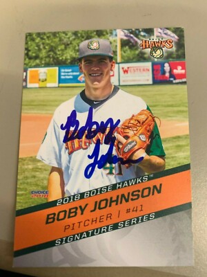 Boby Johnson 2018 Boise Hawks Signed Team Card | eBay