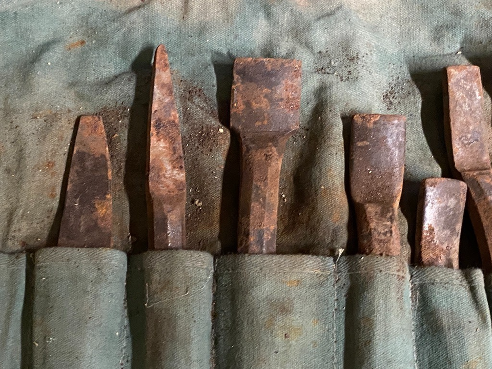 SET OF VINTAGE PLUMBERS CAULK PACKING TOOLS PLUMBING CAULKING LEAD IN ...