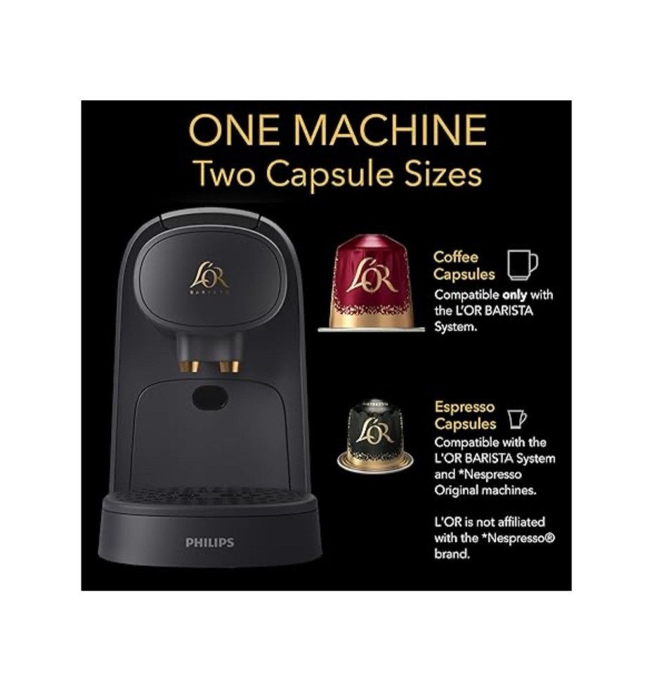 L'OR Barista Coffee Espresso Machine System Black Frother FREE 50 ...