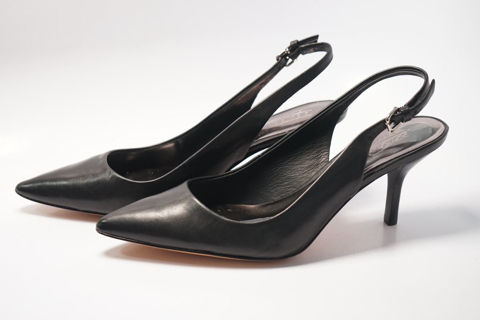 Coach ZARYA Leather Slingback Pointy Toe Pump Heel Sh… - Gem