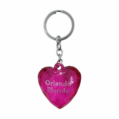 2 Heart Shape Glass Keychains with Orlando/ Florida Print | eBay