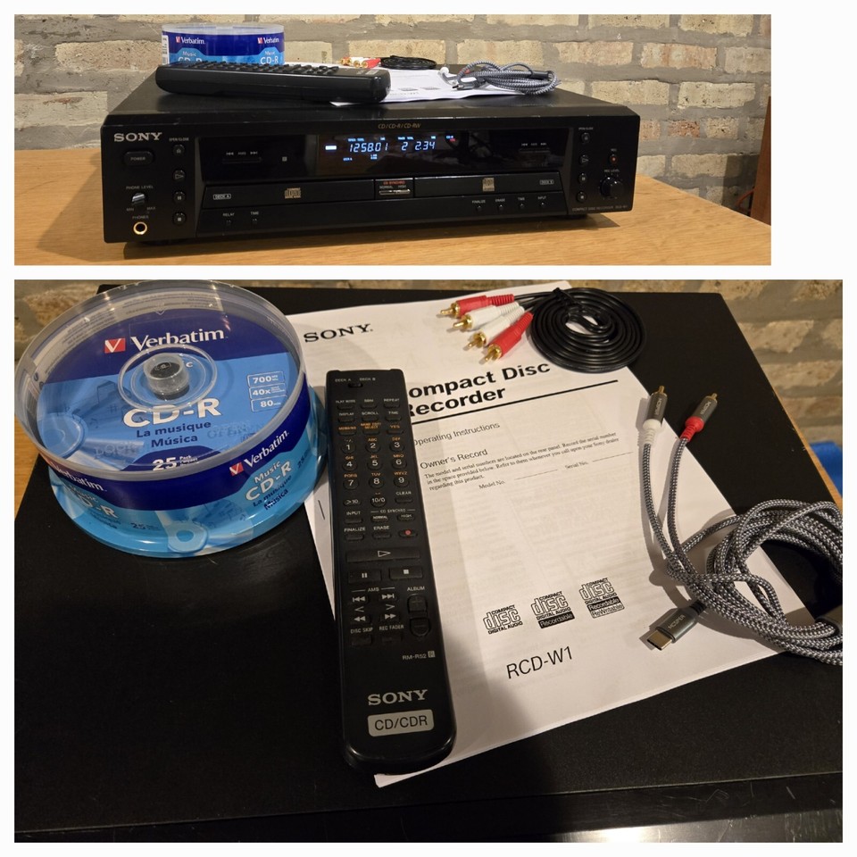 Sony RCD-W1 Dual CD Recorder w/remote ,,serviced,, Fully Functional ...