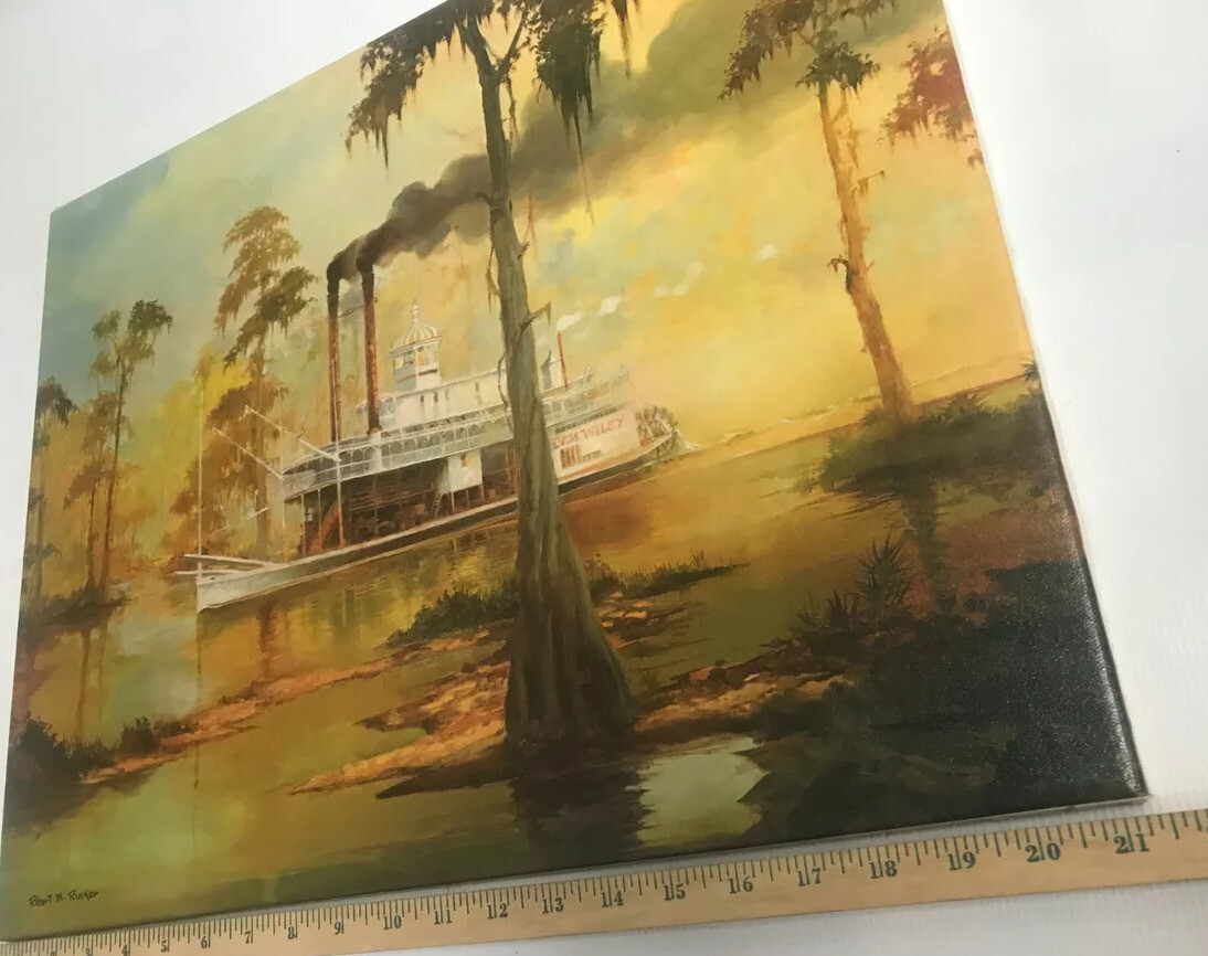 Louisiana Artist Robert M. Rucker Steamboat Canvas Art | eBay