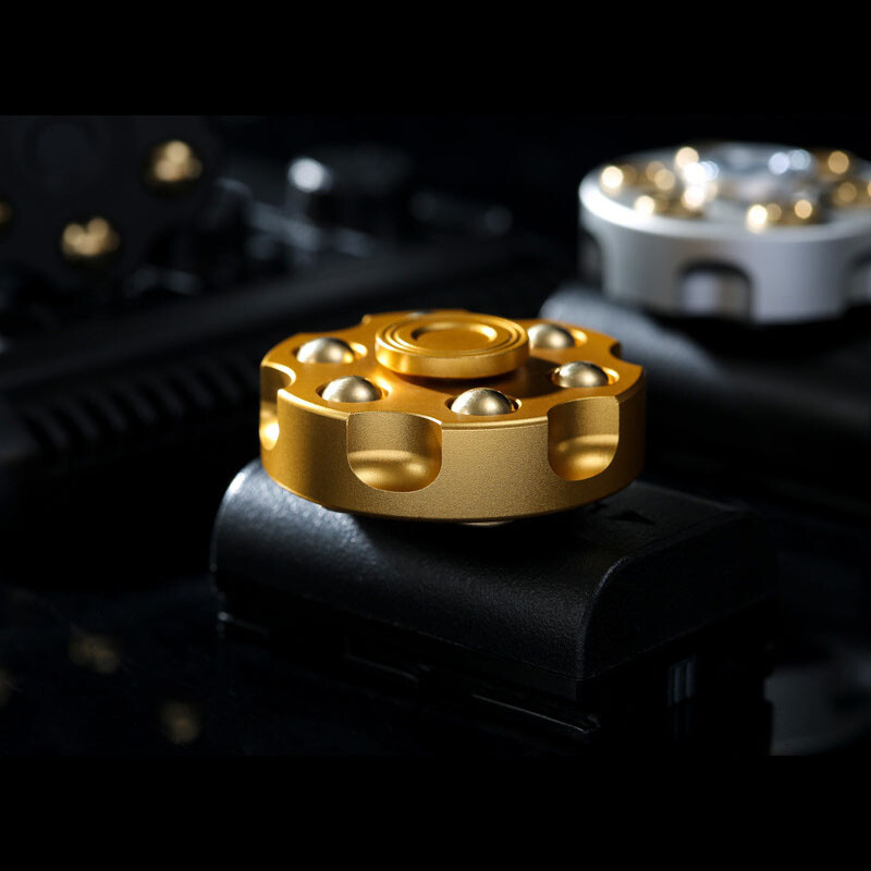 Revolver Cylinder Fidget Spinner Removable Bullets Metal Gyro EDC ...