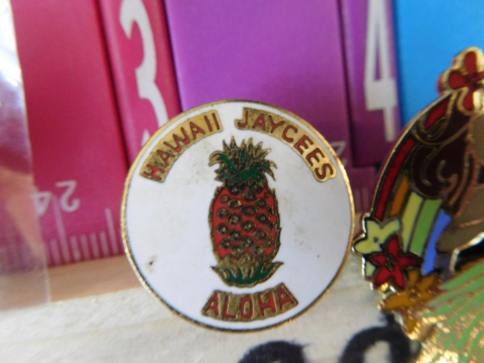 Jaycees Hawaii (4) Pineapple Hula dancers with rainbox Ocean surf | eBay