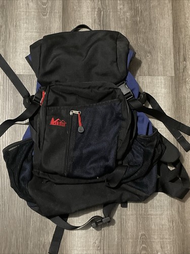 REI Backpack drawstring Big Bag Adventure Blue And Black Gray Camping ...