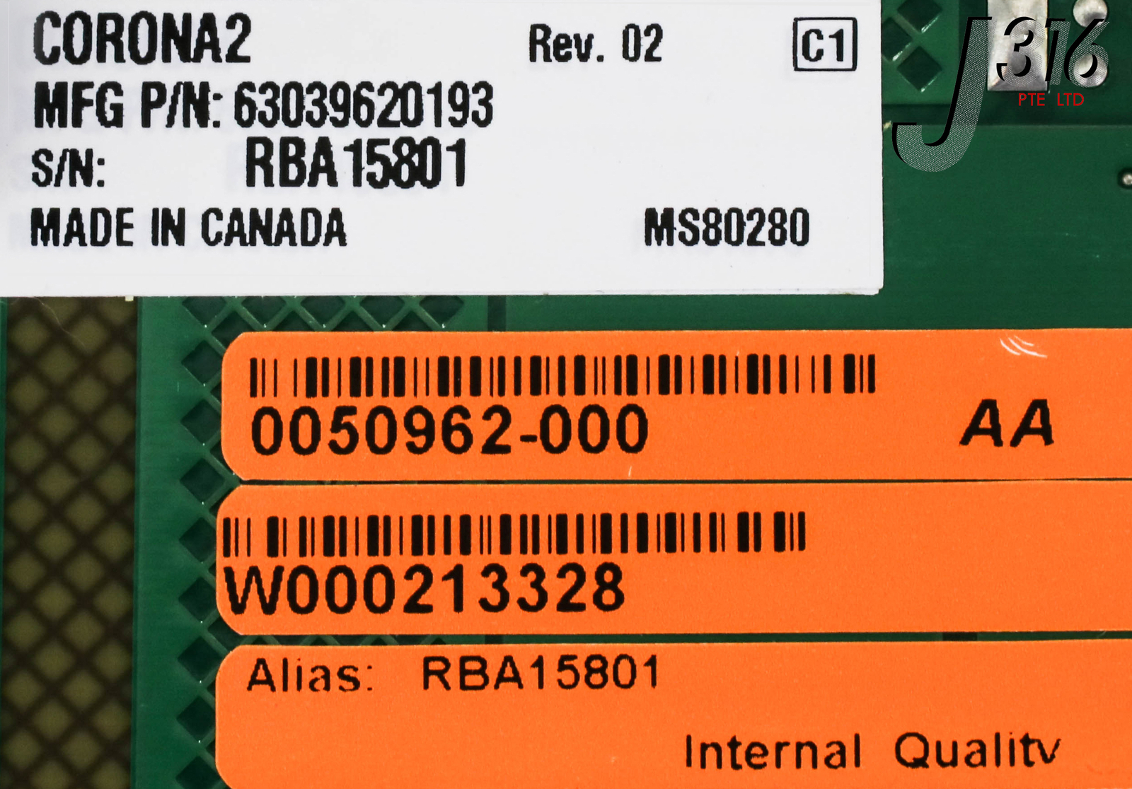 13294 MATROX PCB, FRAME GRABBER PCI BOARD, CORONA_2, P/N: 63039620193 ...