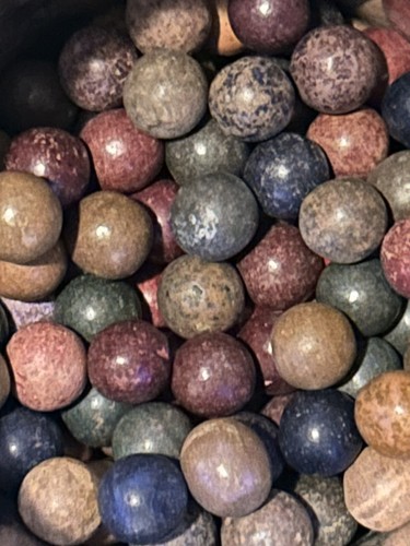 Antique 1800s Civil War era Clay Marbles, Mint. Lot of 3 Size .500=1/2 ...