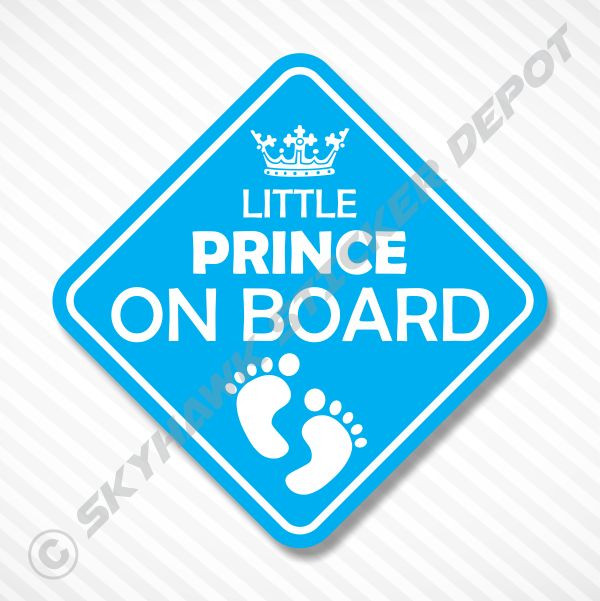 Little Prince On Board Vinyl Decal Bumper Sticker Baby Boy Sticker Car ...