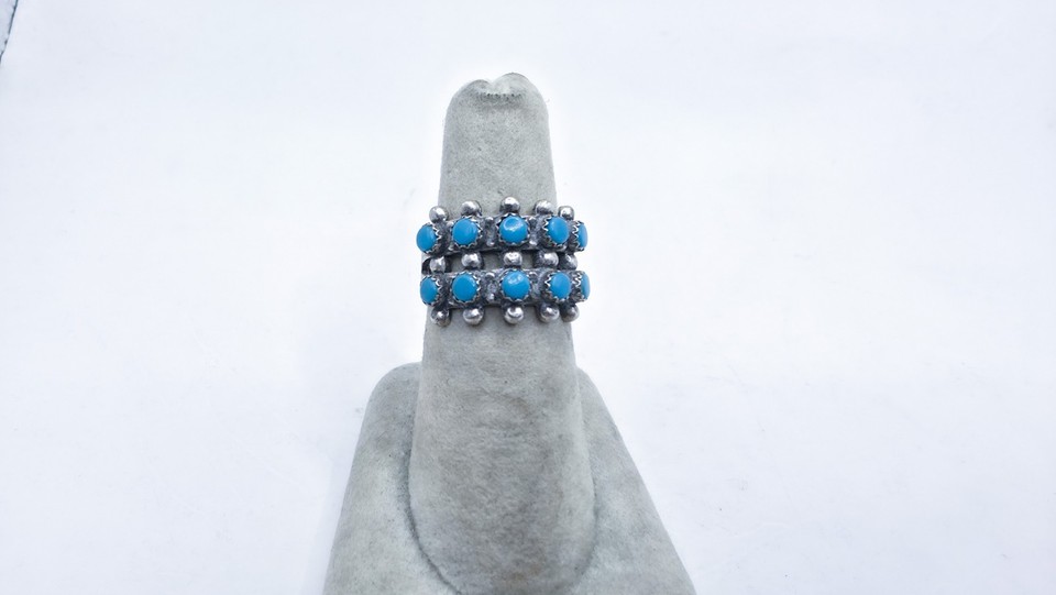 Vintage Bell Trading Post Old Pawn Sterling Silver Turquoise Snake Eyes ...