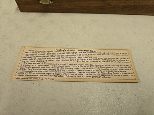 Vintage 1990 Kershaw Golden Boar Dagger In Case German WW1 Reissue 448/ ...