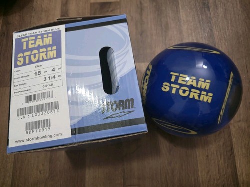 Team Storm Overseas Clear Blue Plastic Bowling Spare Ball 15 Lbs 4 Oz ...