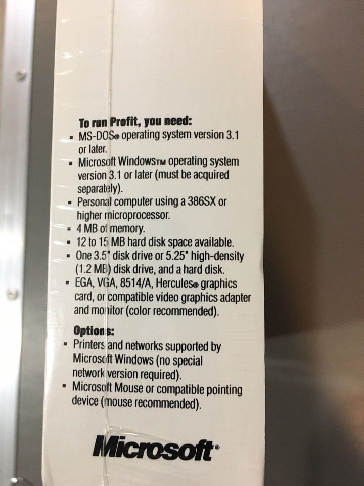 Rare SEALED Microsoft Profit Business Management Accounting Software ...