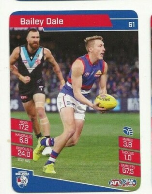 2022 TEAMCOACH WESTERN BULLDOGS BAILEY DALE COMMON CARD # 61 AFL | eBay ...