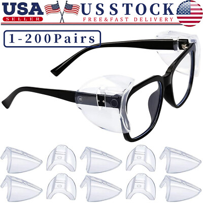1~200 Pairs Side Shields For Eye Glasses Slip On Safety Glasses Shield ...