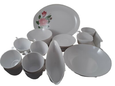 Melmac White Royalon Inc Dinnerware 29 Pieces | eBay