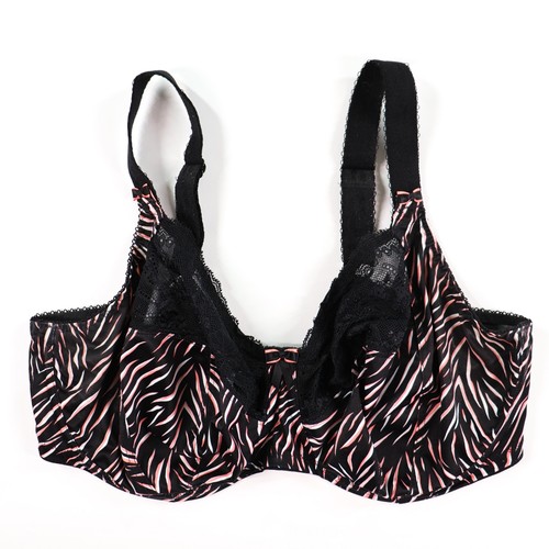 Elomi Bra Size 34J Morgan EL4110 Black Pink Underwire UW Banded Stretch ...