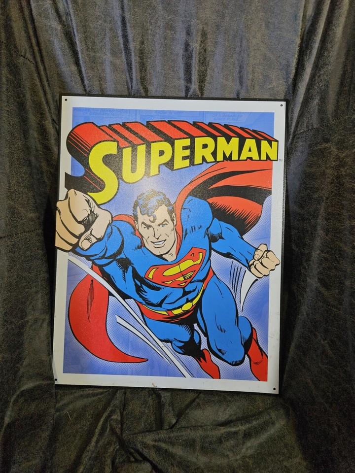 Superman Retro Panel Metal Tin Sign 12x16 | eBay