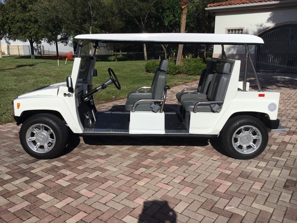 ACG 2015 white hummer h3 golf cart 6 passenger seat street ready limo ...