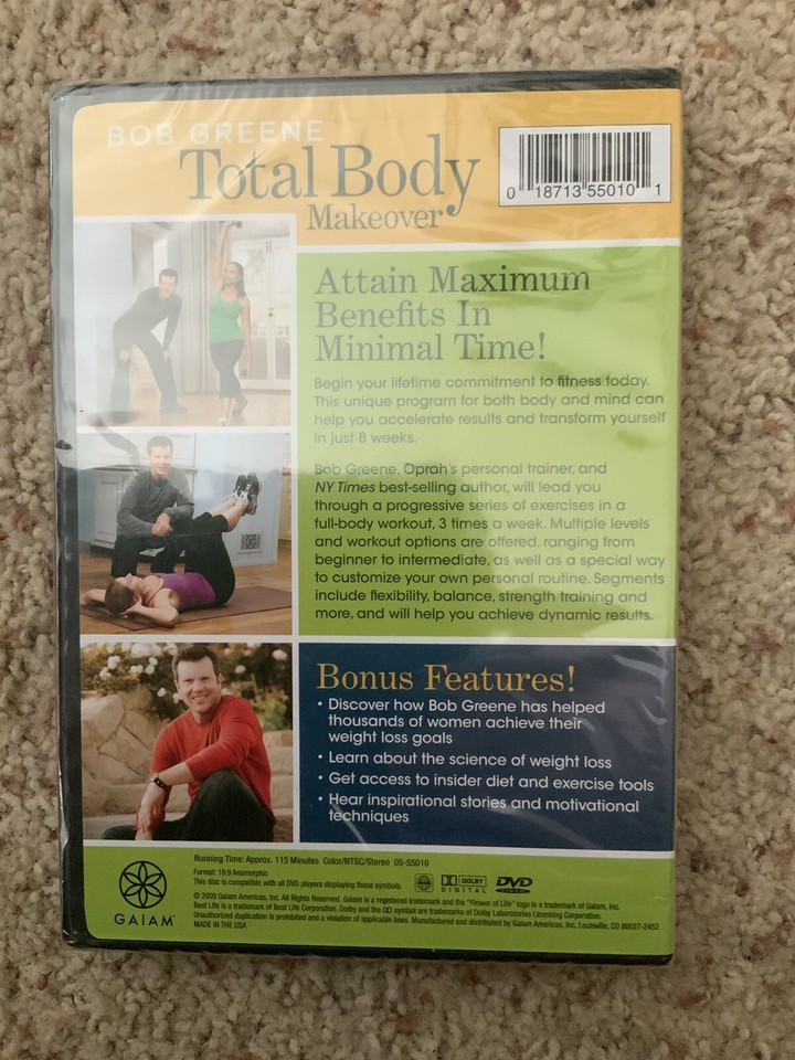 Bob Greene: Total Body Makeover ( 2009 Gaiam DVD ) New Sealed Mint ...