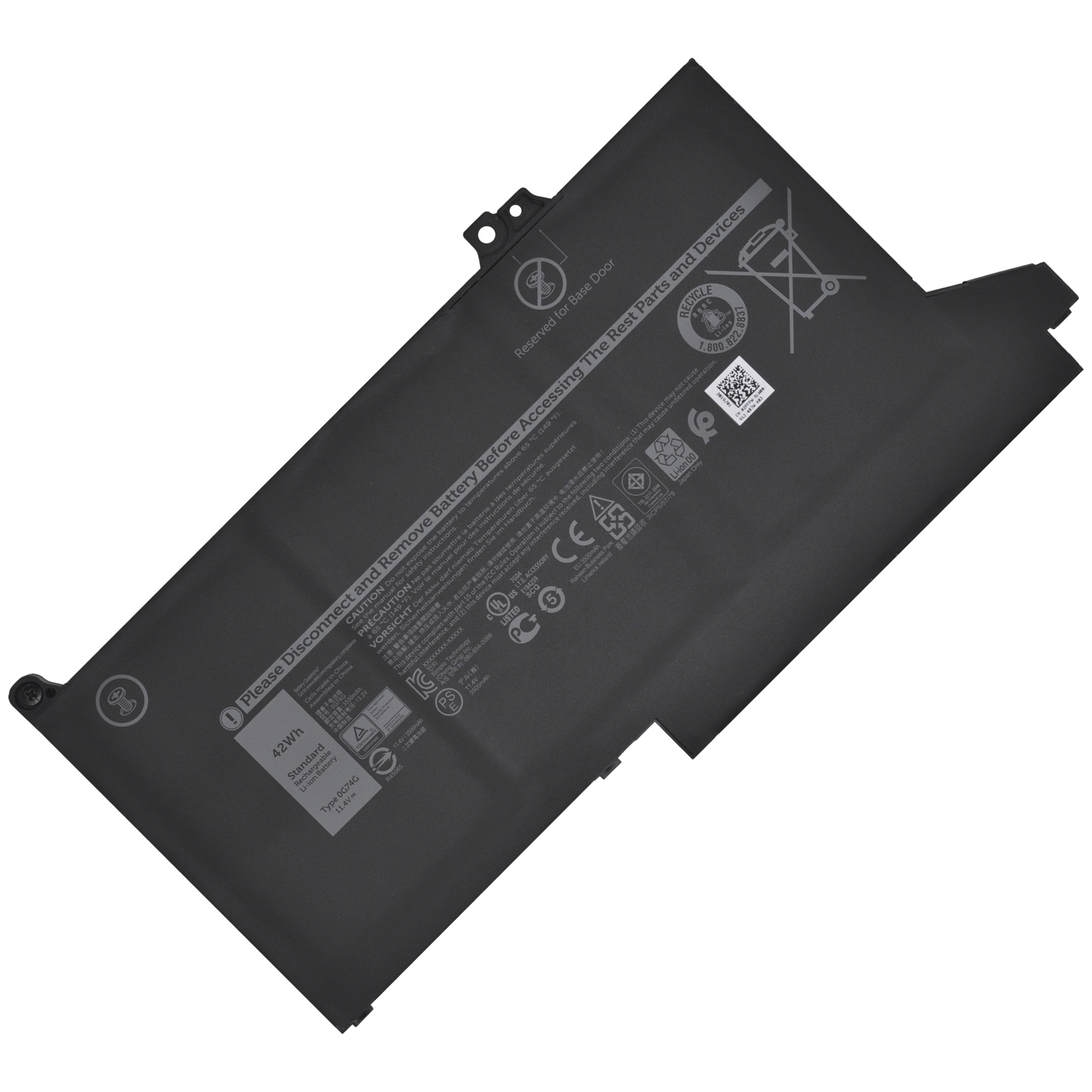 42Wh 0G74G Battery for Dell Latitude 5300 2-in-1 5310 7300 7400 2PFPW ...