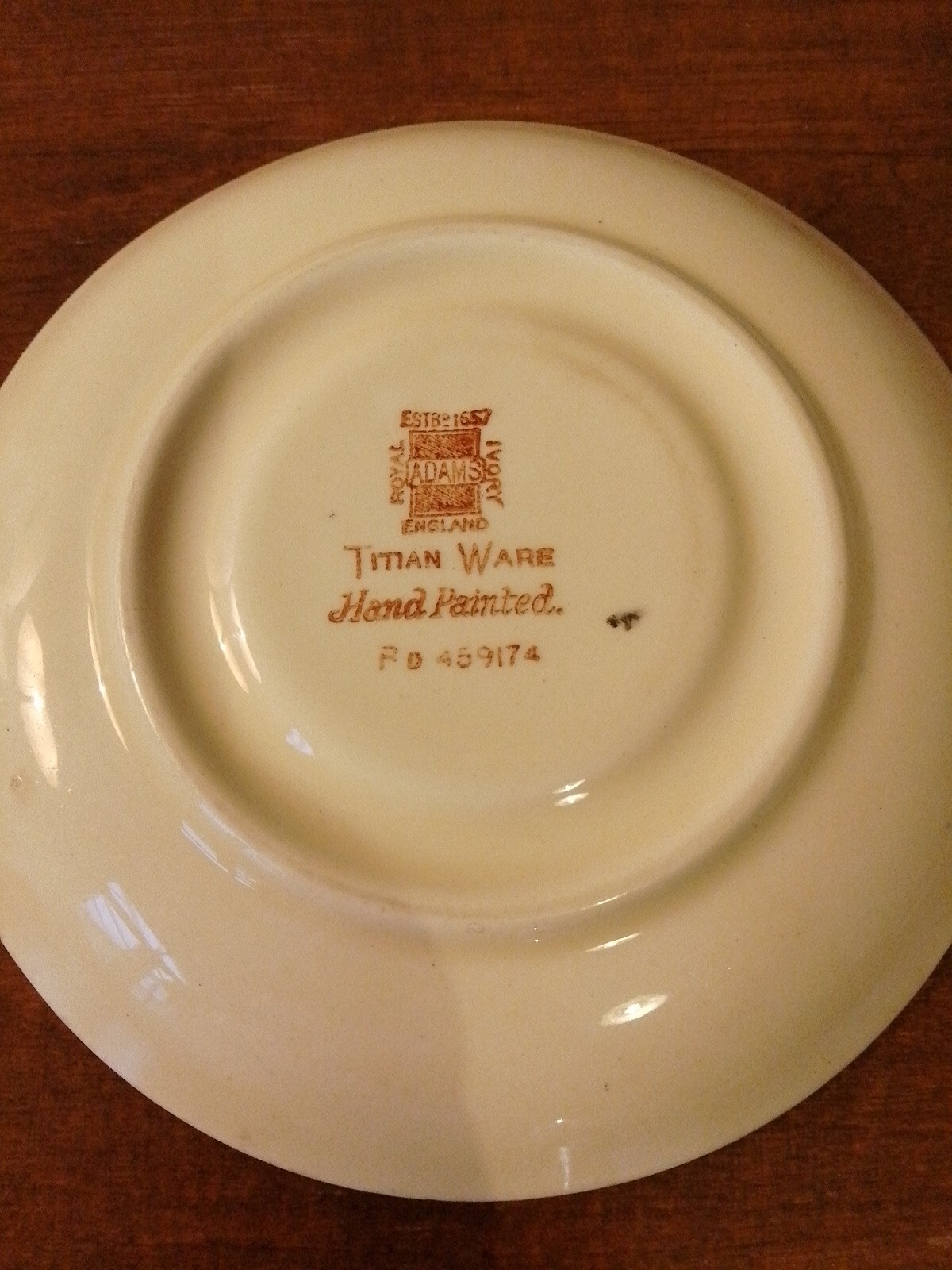 Adams Hand Painted Titian Ware Saucer 14 Cm Wide | eBay UK