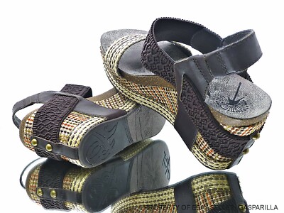 OTBT Womens Bushnell Platform Wedge Sandal Fabric Dk Brown or Black ...