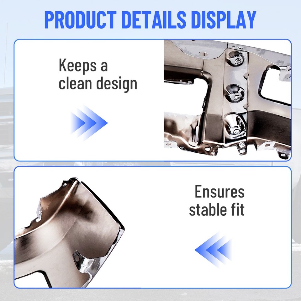 Chrome - Steel Front Bumper Face Bar for 2014 2015 Chevy Silverado 1500 ...