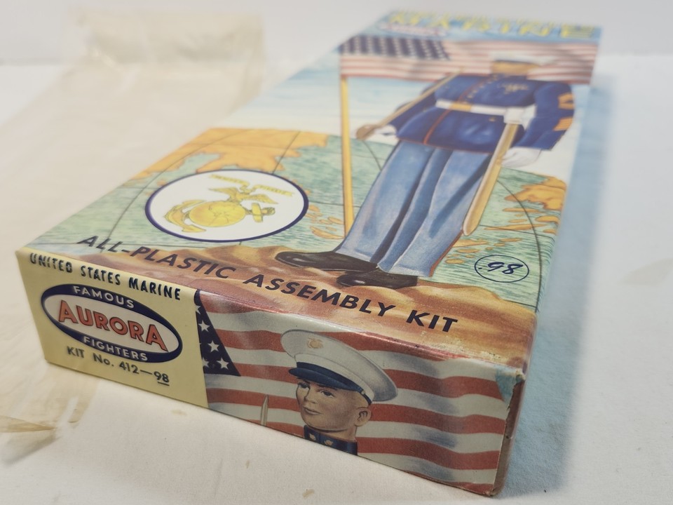 Vtg Aurora Famous Fighters Kit #412 United States Marine c.1957 NIB | eBay