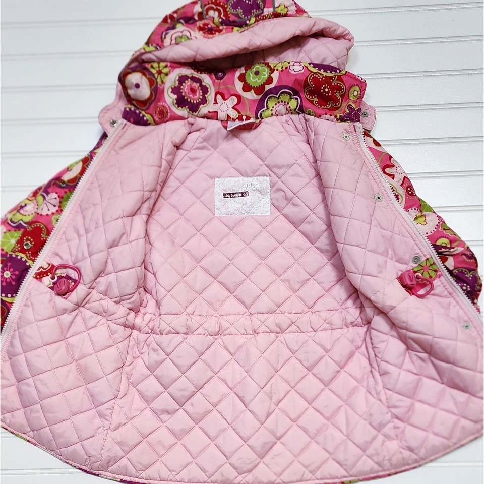 Hanna Andersson Girls Pink Floral Winter Jacket Size 4 Kids | eBay