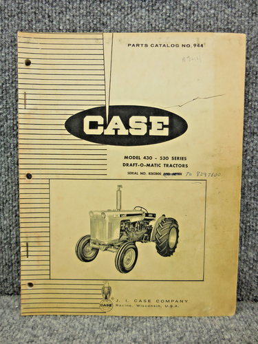 OEM Factory Case 430 530 Series Draft-O-Matic Tractors Parts Catalog ...