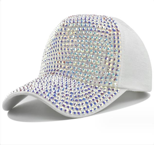 Women Rhinestone Sequins Baseball Cap Sparkly Glitter Bling Snapback ...