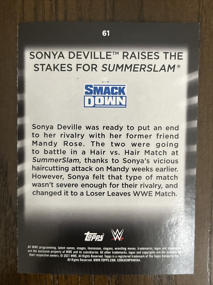 2021 Topps WWE Womens Division Rainbow Foil #61 Sonya DeVille Raises ...