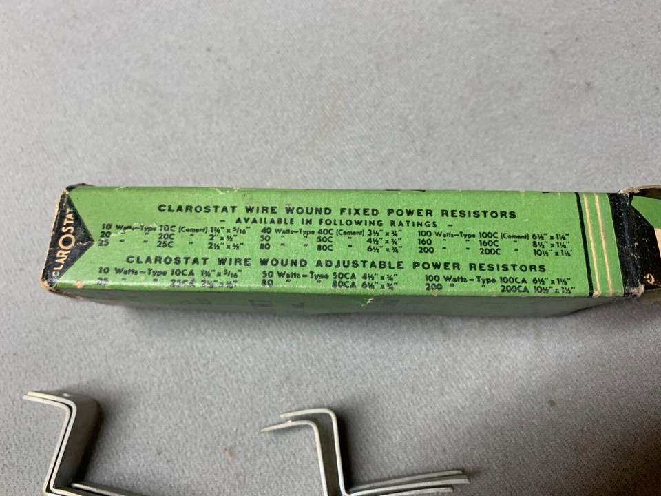 Clarostat tubular ceramic resistor 50k Ohm 50C NOS With original box ...