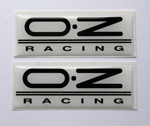 OZ racing stickers/decals 2 x 63mm Black on White - HIGH GLOSS DOMED ...