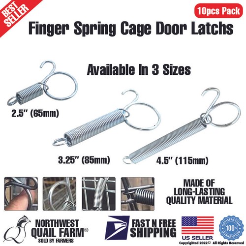 10PCS Cage Spring Door Latches Rabbit Quail Chicken Cages | eBay