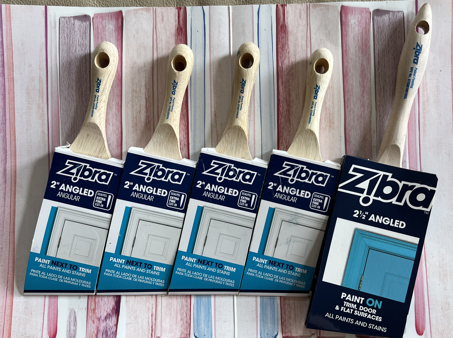 Lot Of 5 Zibra (4) PB200LCS 2-Inch (1) PB250PT 2 1/2-Inch Paint Brushes ...