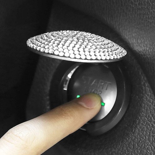 Bling Rhinestone Car Engine Start Stop Push Button Switch Cover Cap ...