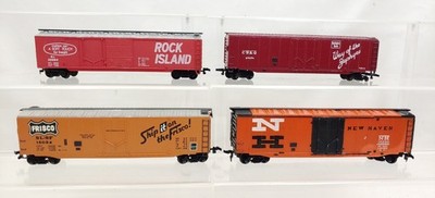 4 HO Gauge Model Train Boxcars w/ Weights Inside Nice Custom Freight ...