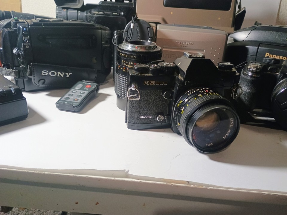 Vintage Video Camera Lot – Sony Panasonic Sharp GE + Accessories ...